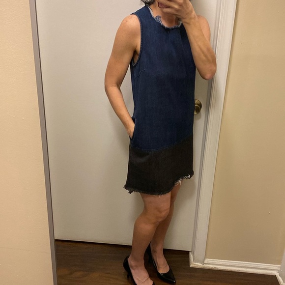 Dresses | Colorblock Denim Dress | Poshmark